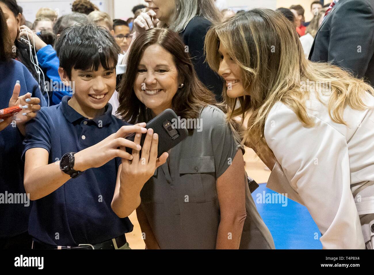 U.S First Lady Melania Trump, right, and Karen Pence, wife of Vice ...