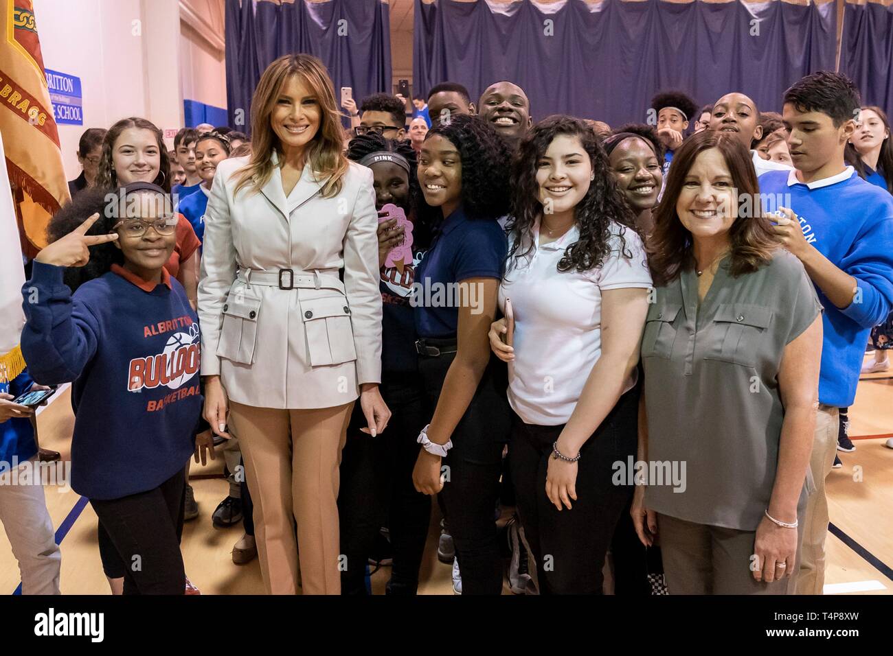 U.S First Lady Melania Trump, left, and Karen Pence, wife of Vice ...
