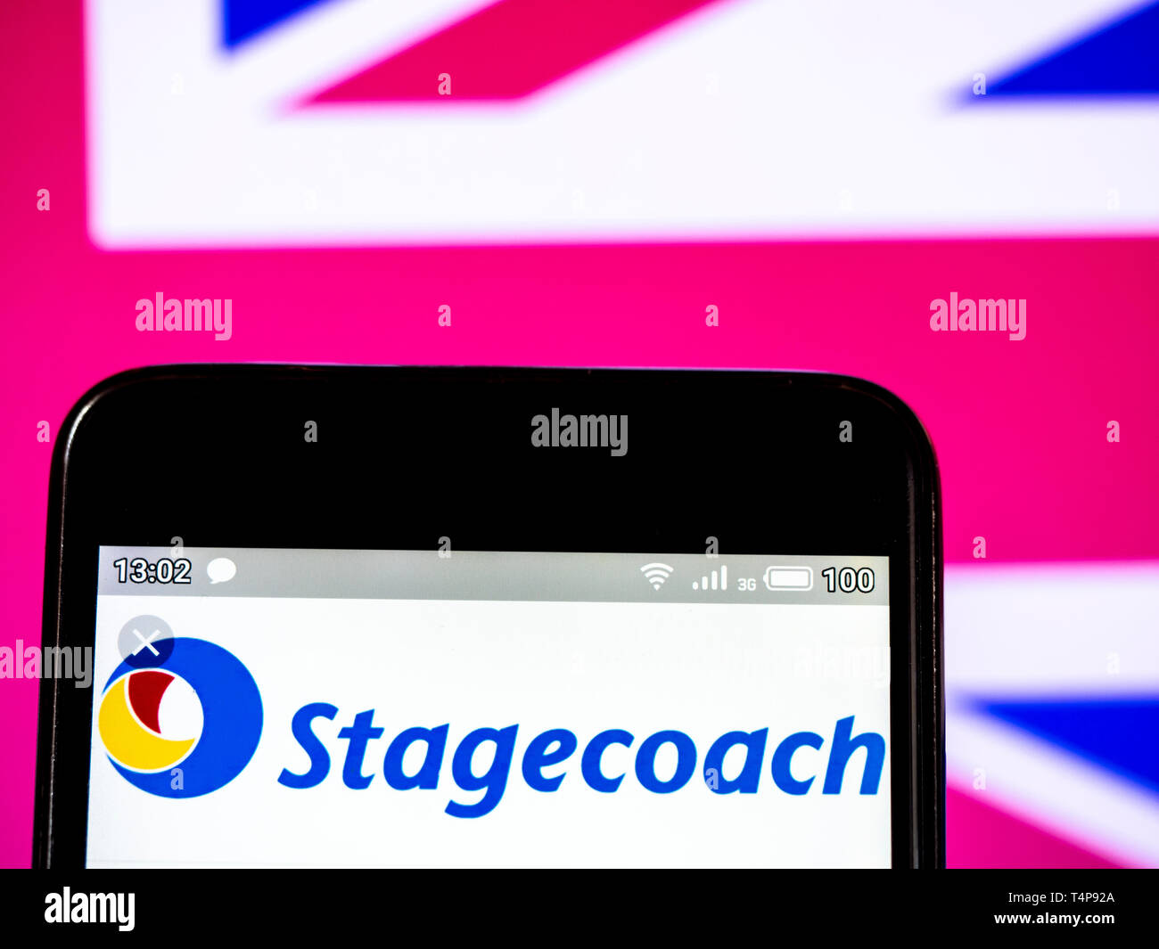 In this photo illustration a Stagecoach Group plc logo seen displayed ...