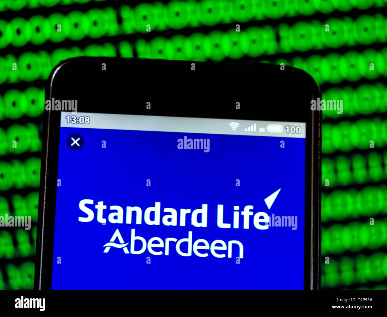 In this photo illustration a Standard Life Aberdeen plc logo seen ... In this photo illustration a Standard Life Aberdeen plc logo seen ...