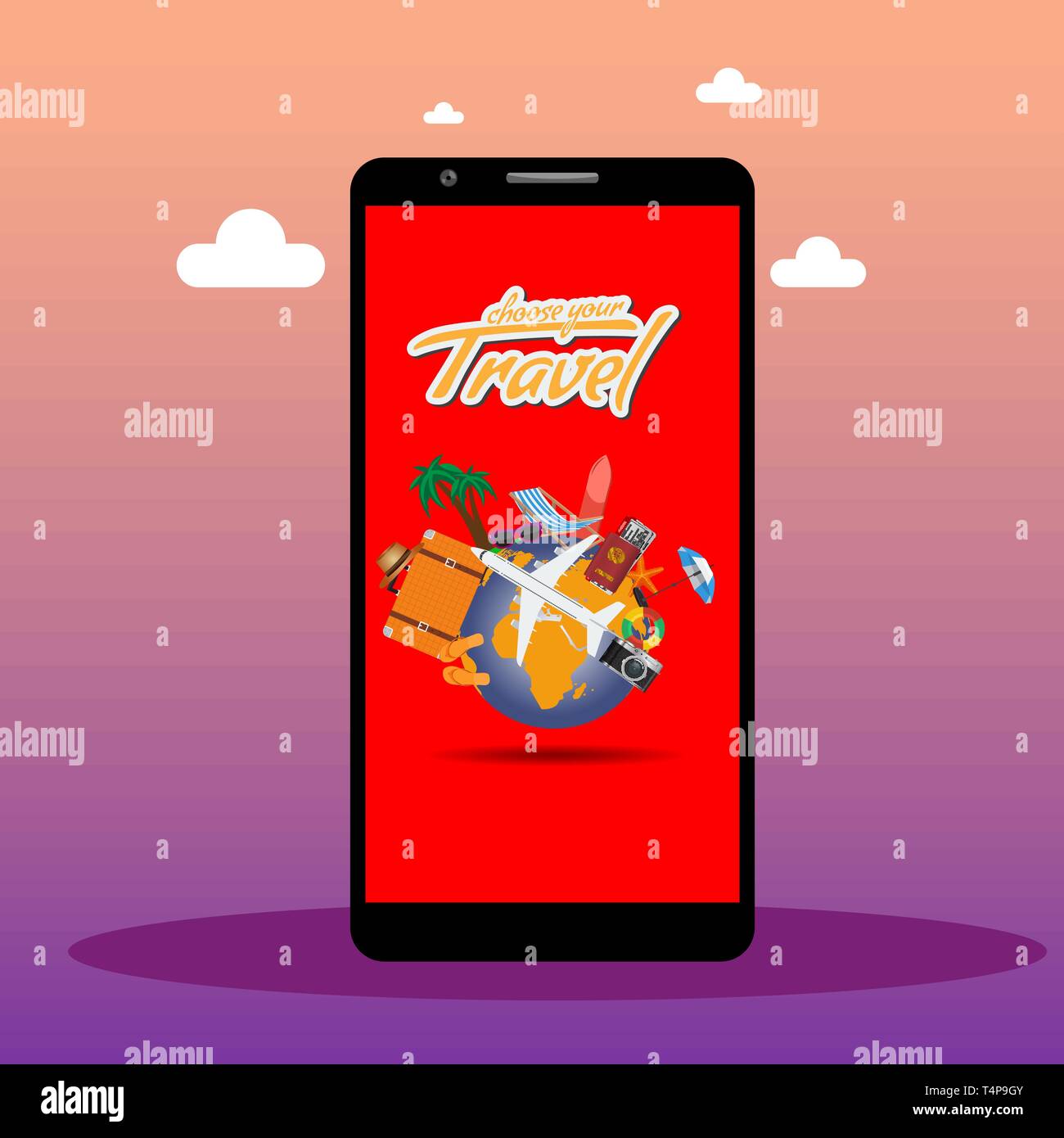 Order travel or vacation ticket concept online with smartphone screen ...