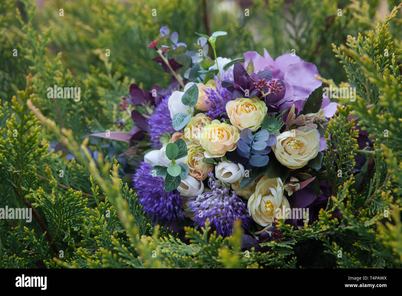 Beautiful artificial flower arrangements with vivid colors and natural ...