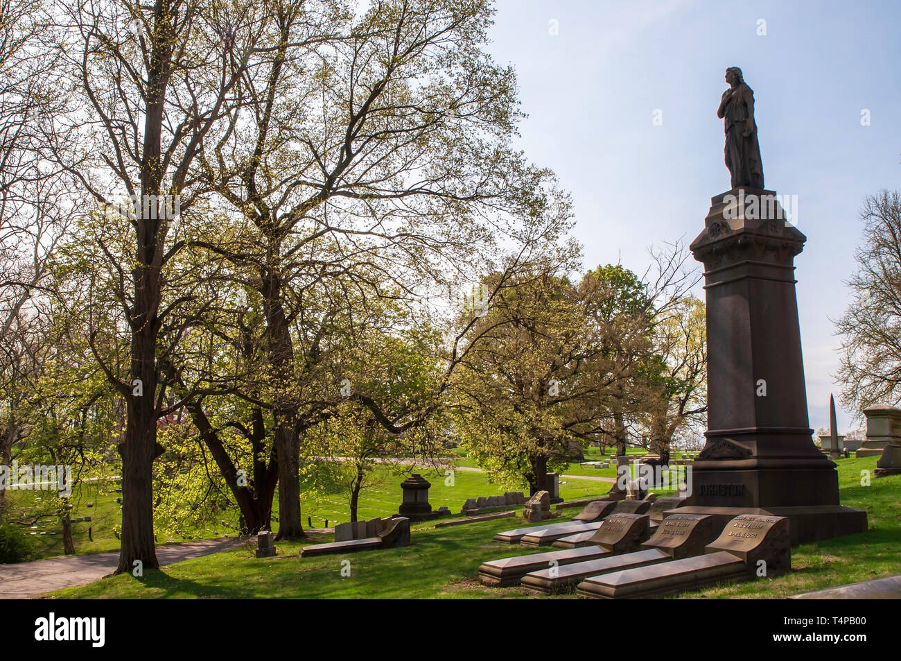 Homewood Cemetery on a bright spring morning in Pittsburgh ...