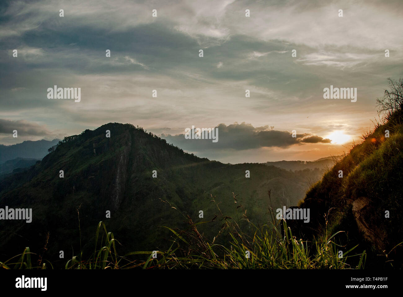 Little adam's peak during sunset in Ella in Sri Lanka Stock Photo - Alamy