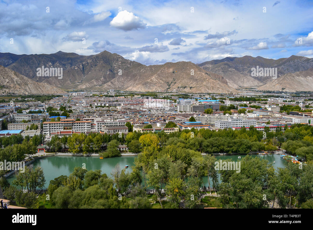 The aerial view of Lhasa, the capital of Tibet, China Stock Photo - Alamy