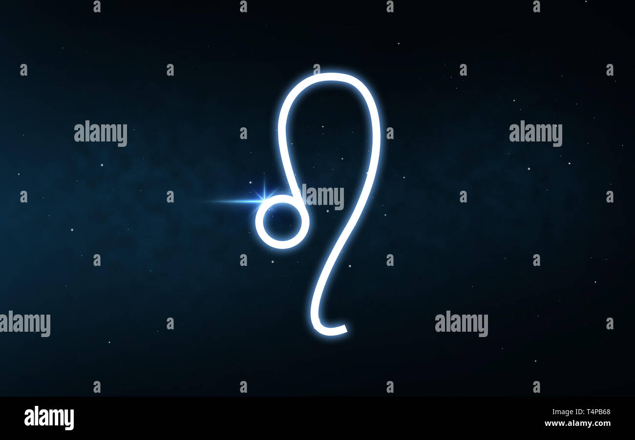 astrology and horoscope - leo sign of zodiac over dark night sky and ...