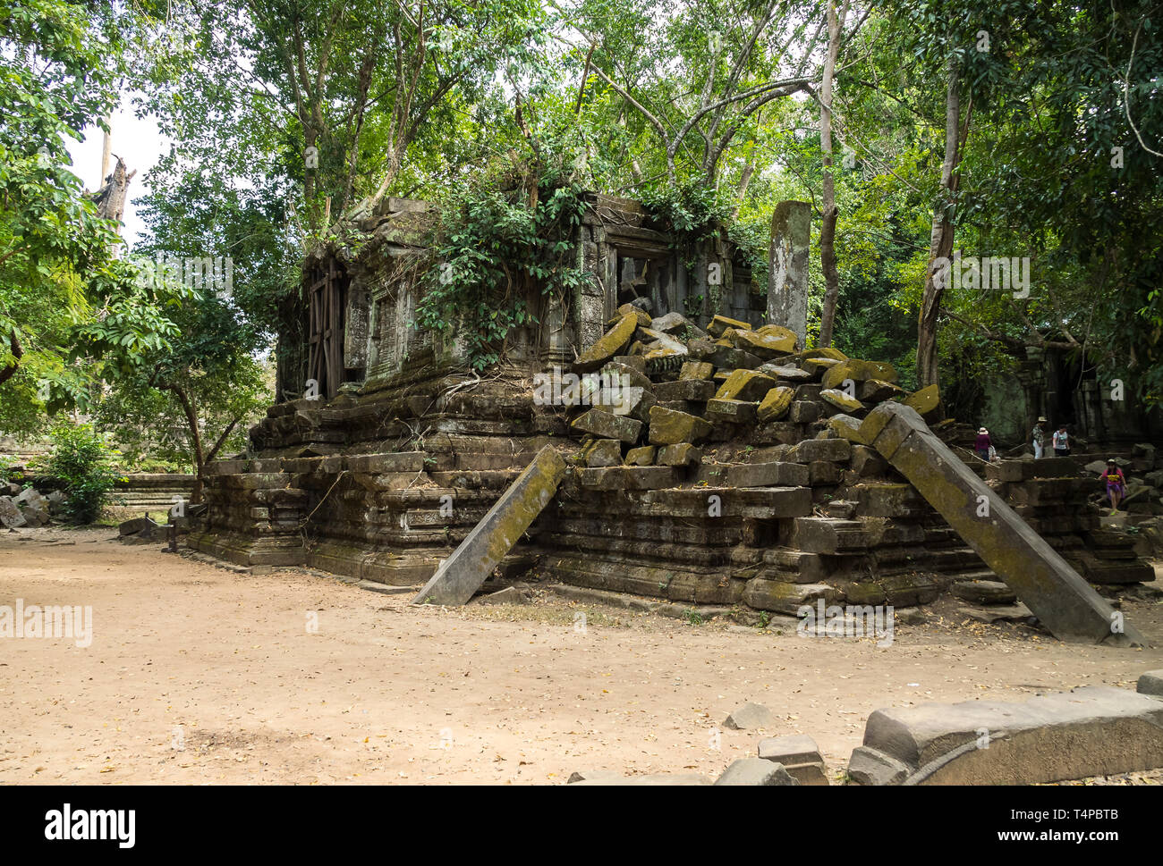 Ruins of ancient Beng Mealea Temple over jungle, Cambodia. Beng Mealea ...