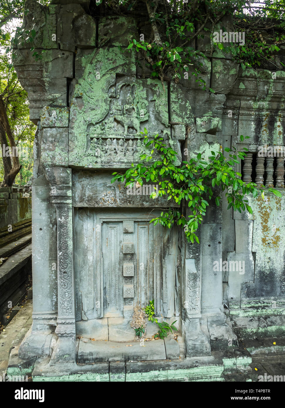 Ruins of ancient Beng Mealea Temple over jungle, Cambodia. Beng Mealea ...