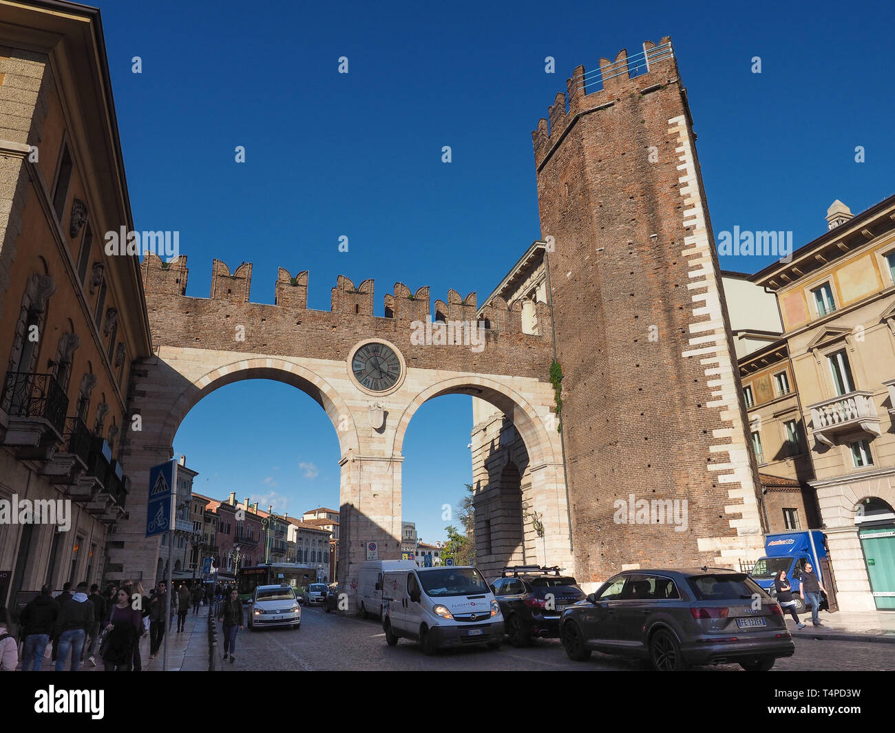 VERONA, ITALY - CIRCA MARCH 2019: Portoni della Bra gate seen from ...