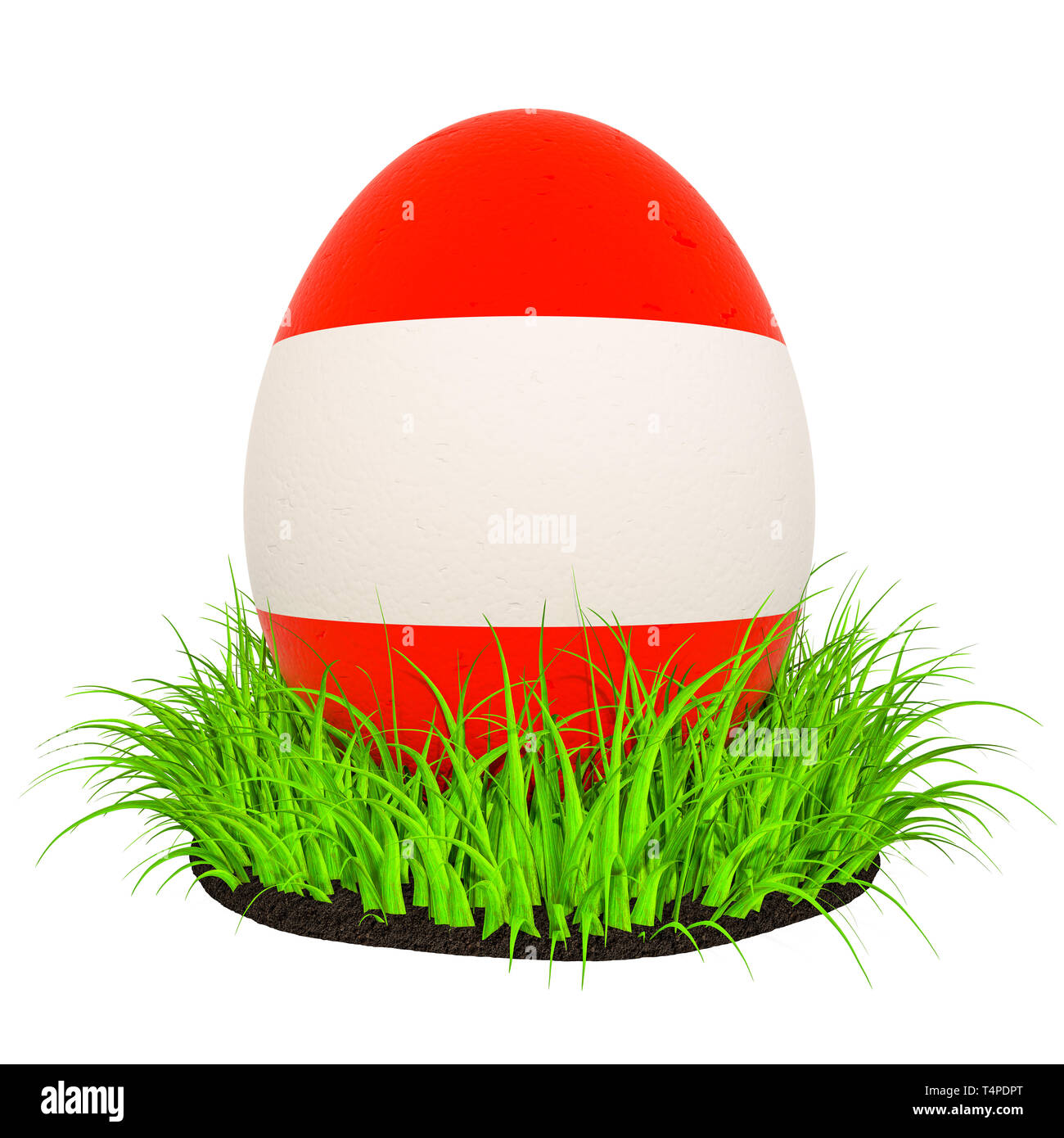 Easter egg with flag of Austria in the green grass, 3D rendering ...