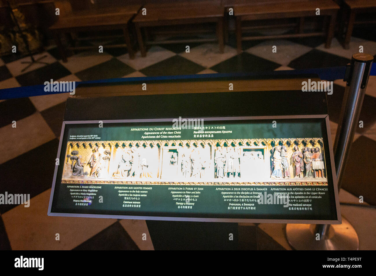 Colorful presentation in the temple bas-relief from Notre Dame de Paris ...