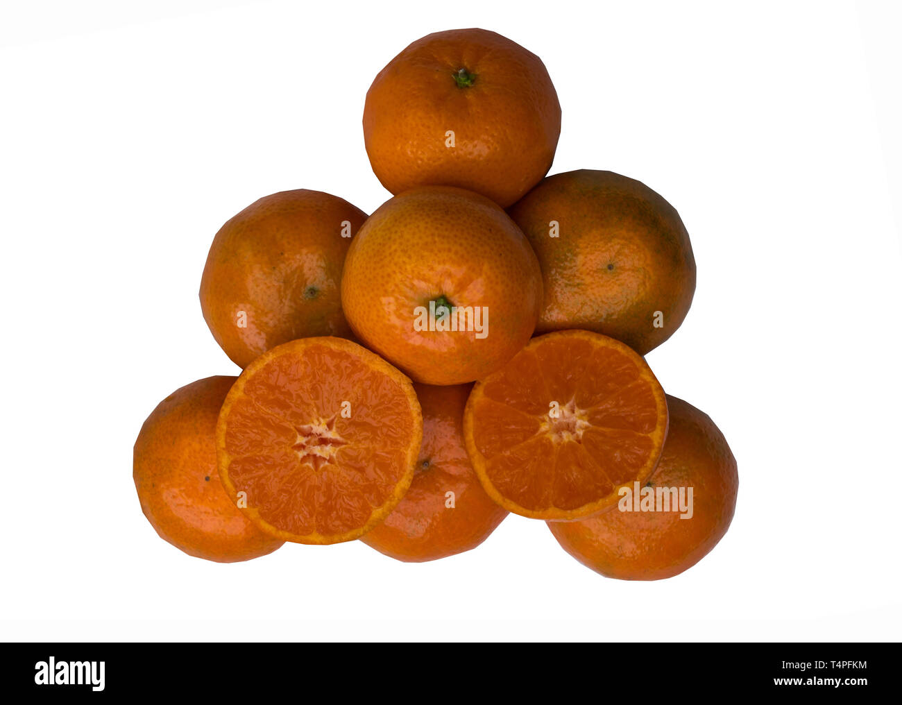 many orange fruits isolated on white background. Full depth of field ...