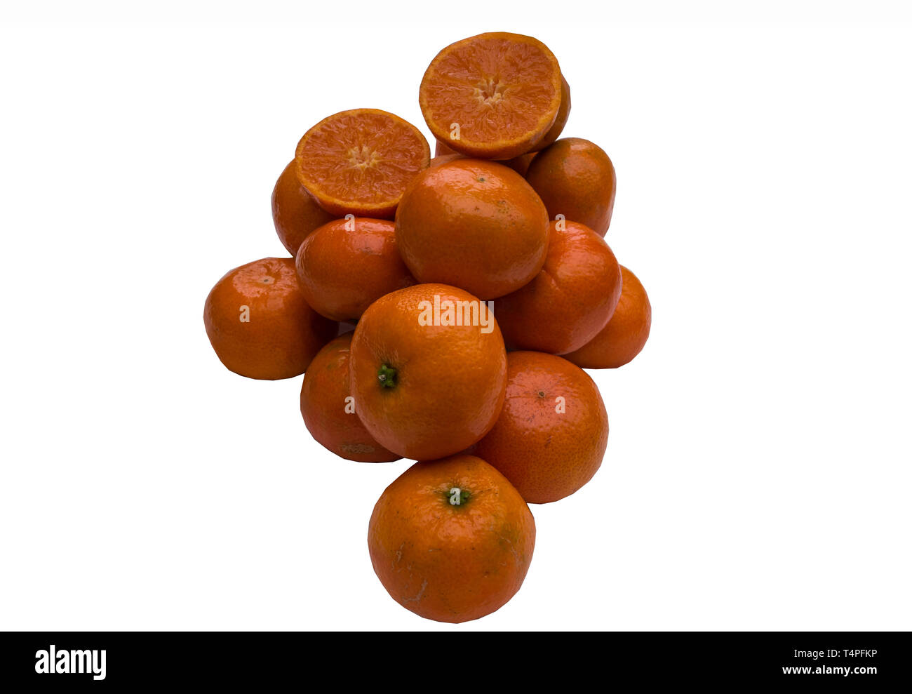many orange fruits isolated on white background. Full depth of field ...