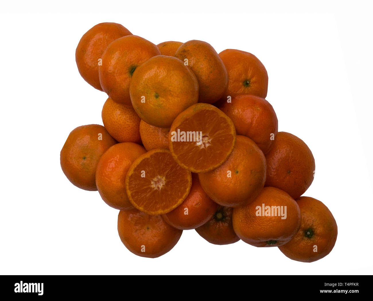 many orange fruits isolated on white background. Full depth of field ...