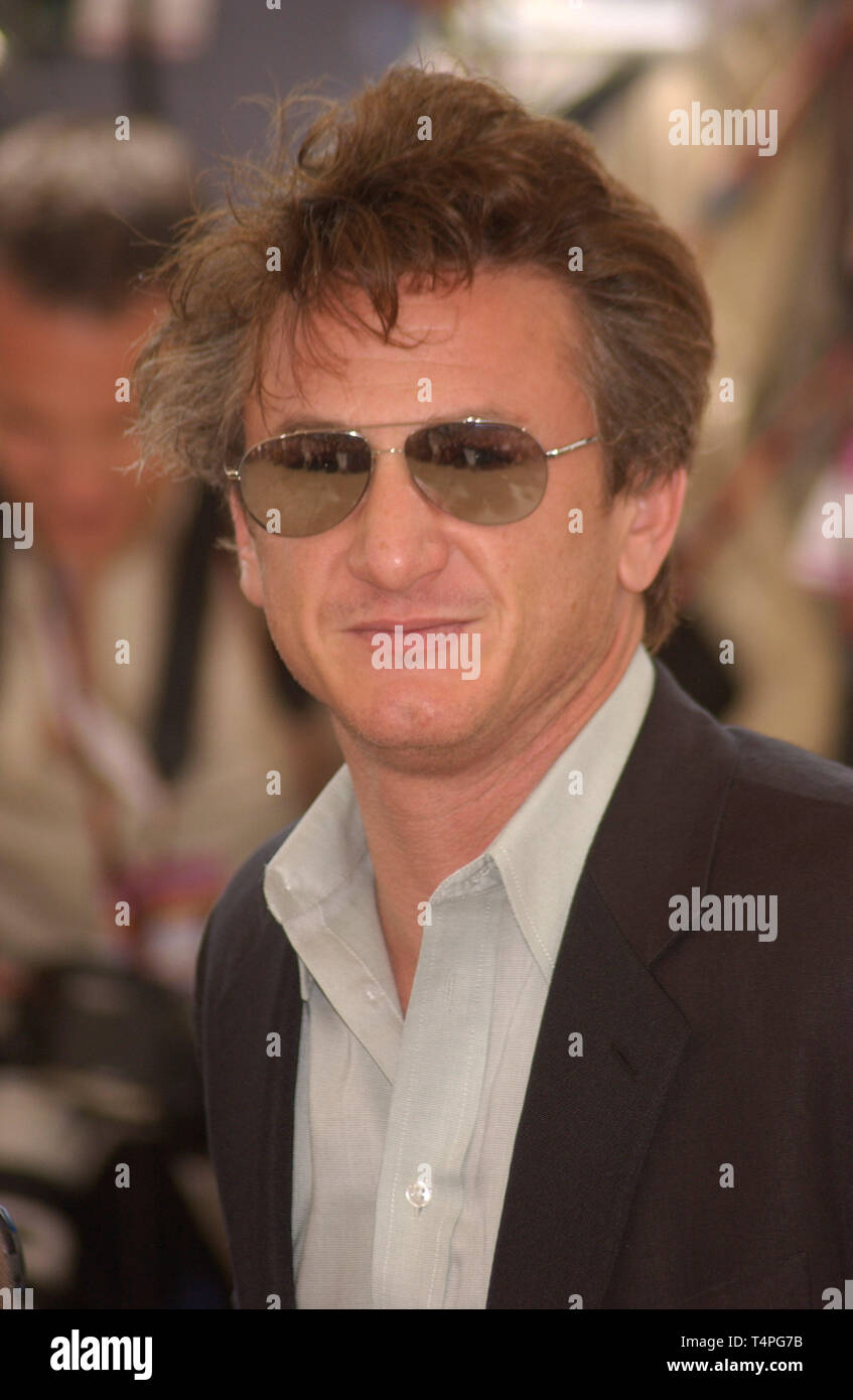 CANNES, FRANCE. May 17, 2004: Actor SEAN PENN at photocall at the ...