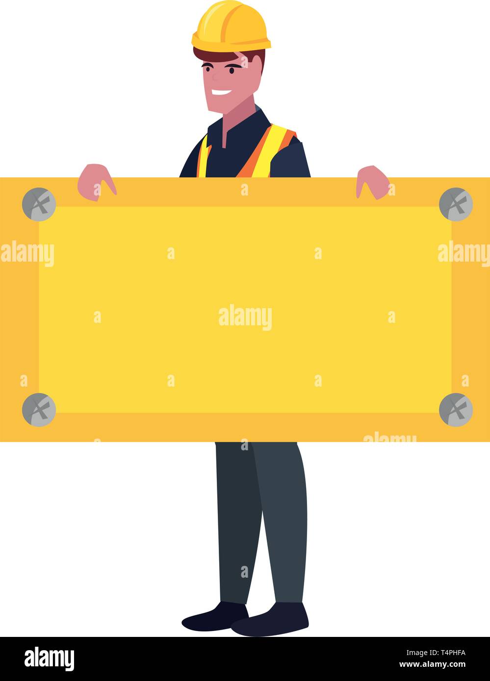 construction worker board vector illustration design image Stock Vector ...