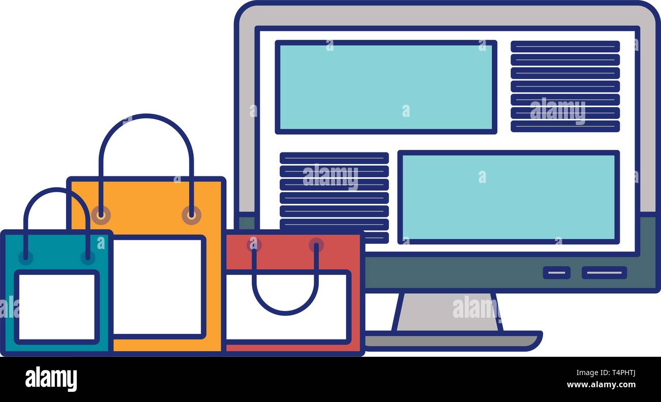 Computer screen internet browsing blue lines Stock Vector Image & Art ...