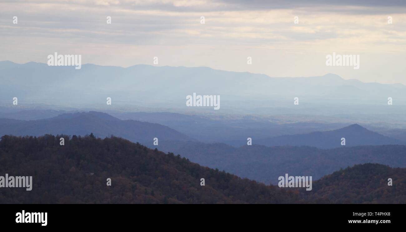 The Appalachian Mountains from the Blue Ridge Parkway, NC Stock Photo ...