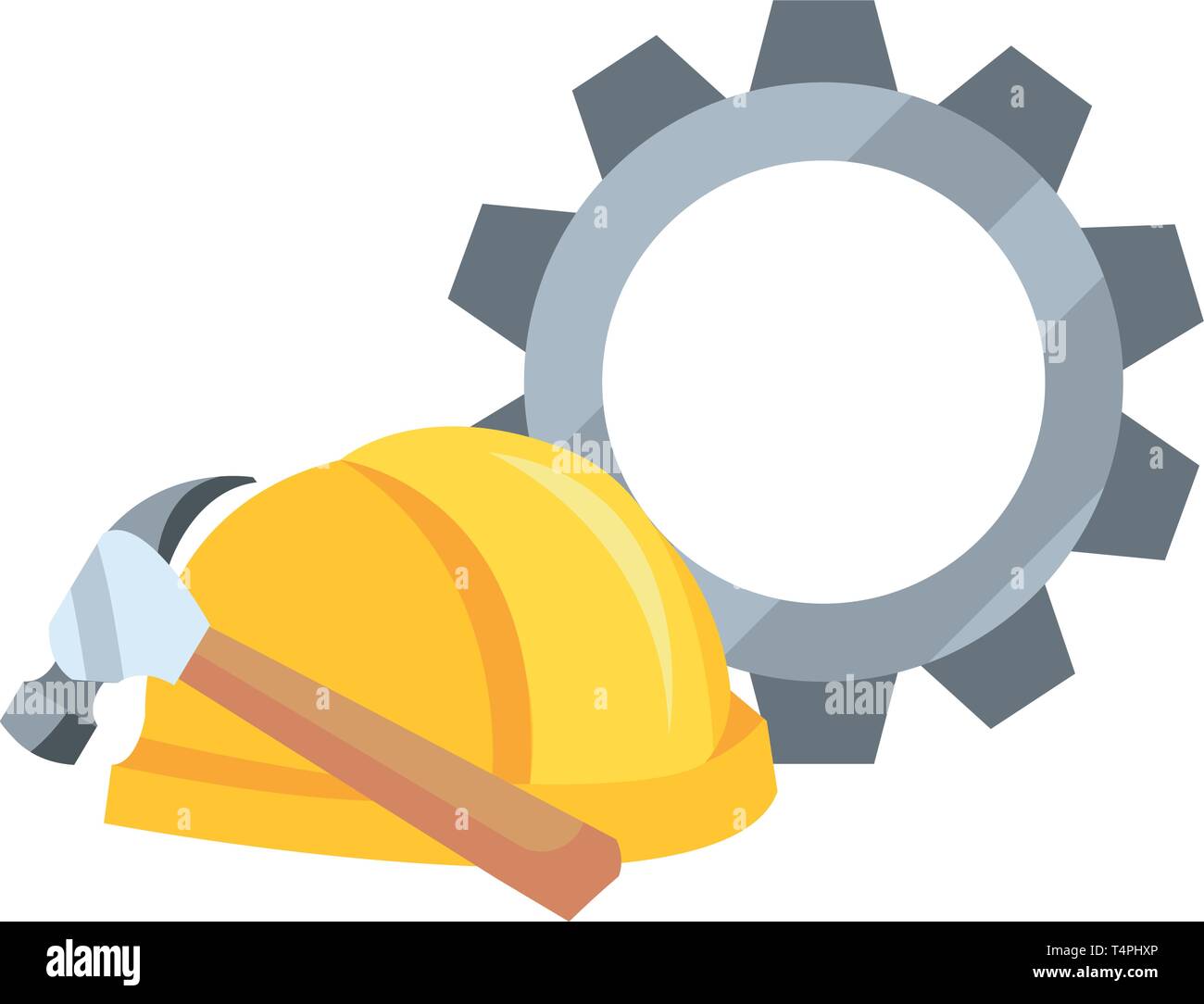 helmet gear hammer tools vector illustration design Stock Vector Image ...