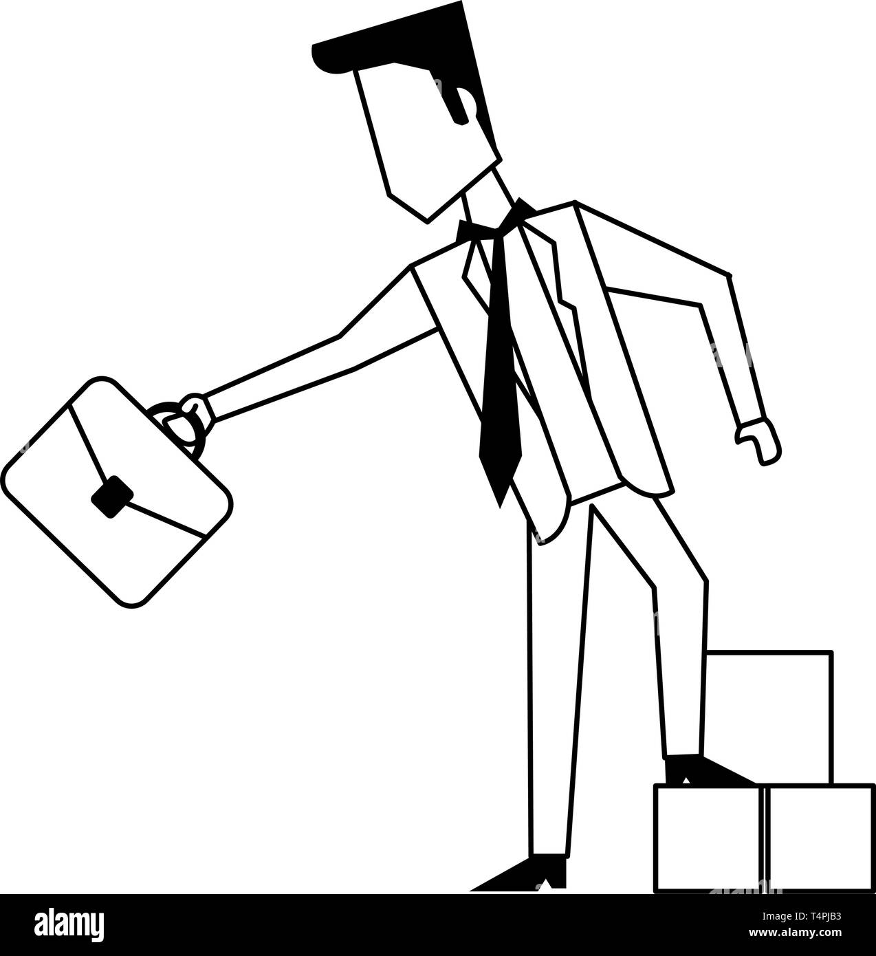 Executive businessman avatar in black and white Stock Vector Image ...