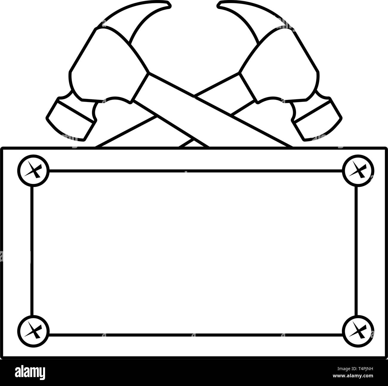hammers construction board tool vector illustration design Stock Vector ...