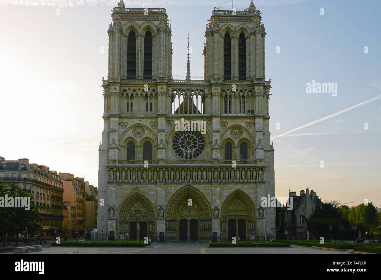 Notre Dame cathedral front view in paris france Stock Photo - Alamy