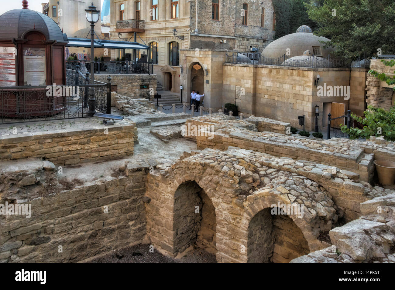 Ancient caravanserai in the Inner City of Baku, Azerbaijan Stock Photo ...