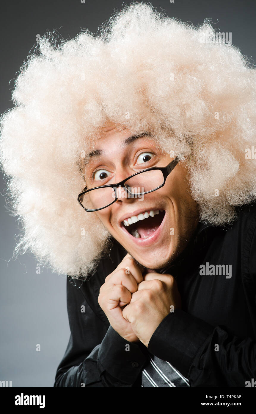 Man with funny hair style Stock Photo - Alamy