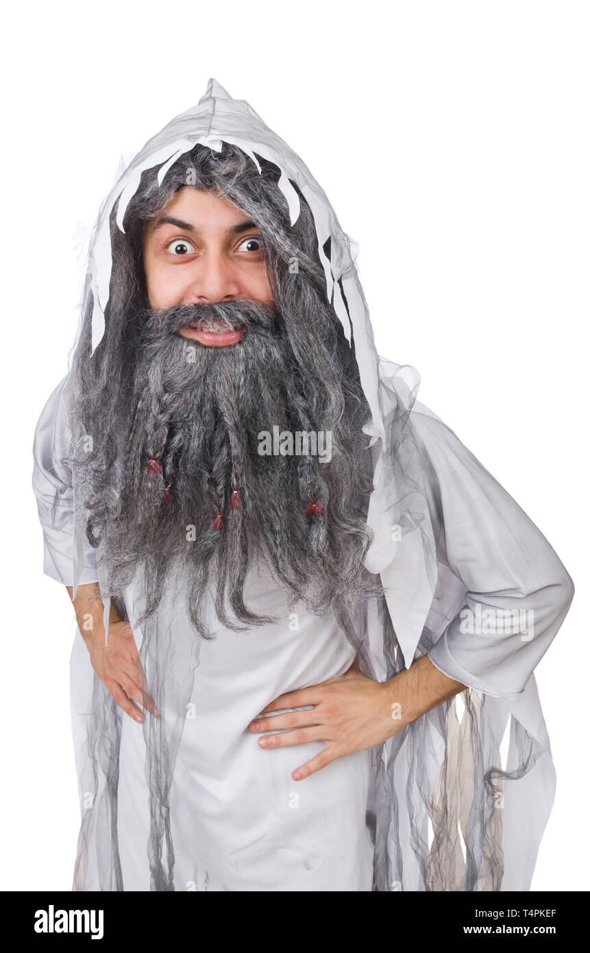 Funny old man isolated on white Stock Photo - Alamy