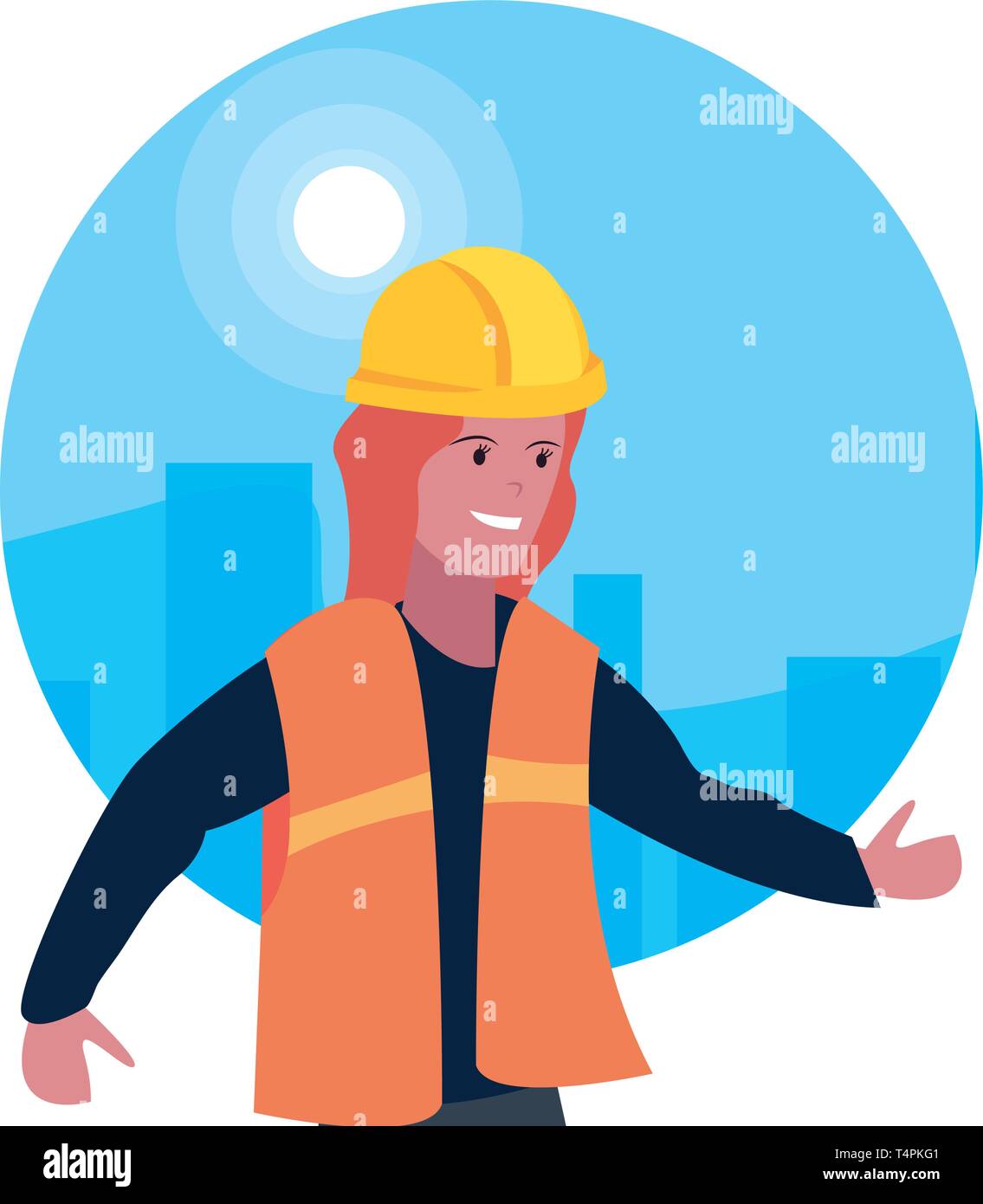 worker female employee profession labour day vector illustration Stock ...