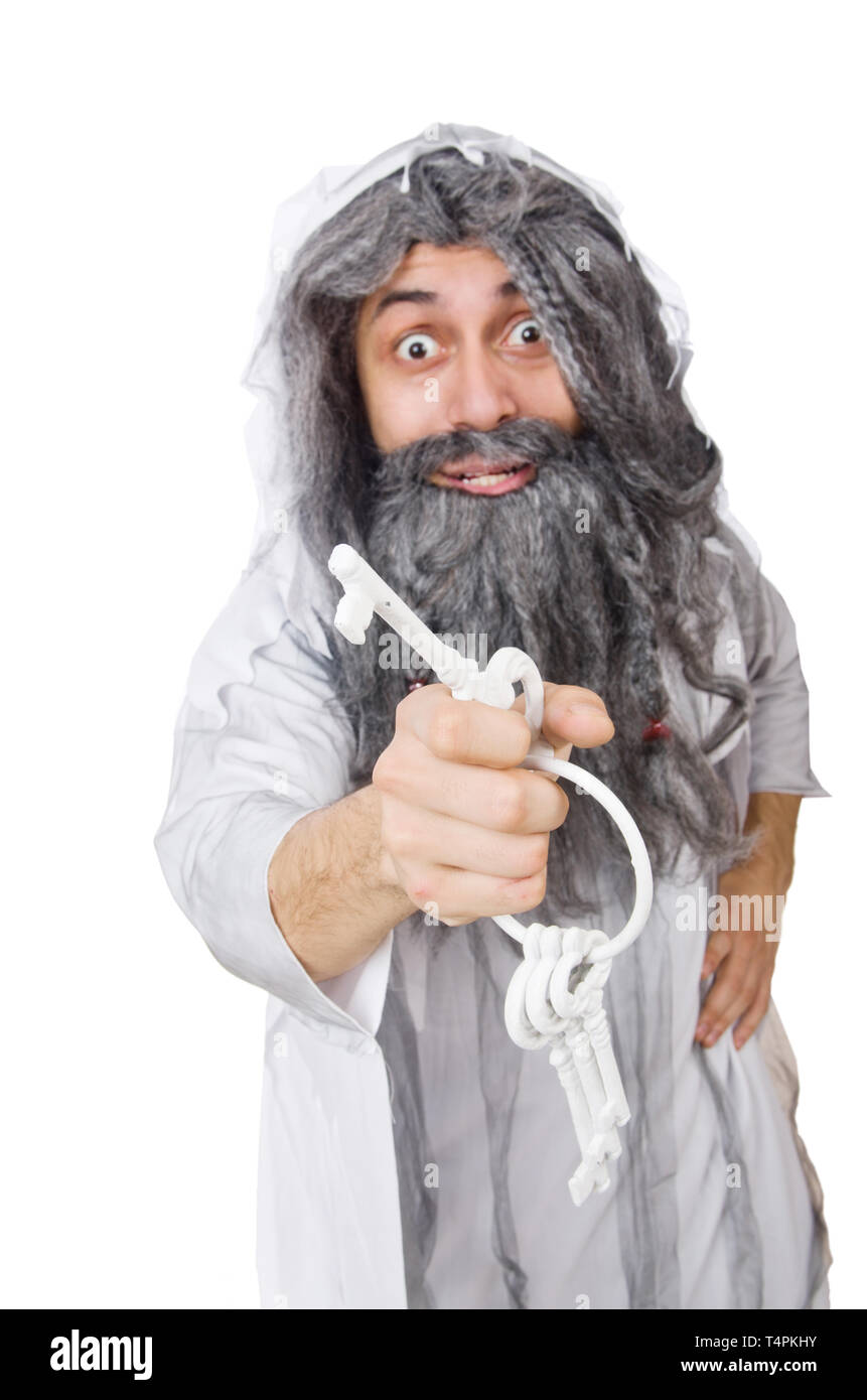 Funny old man isolated on white Stock Photo - Alamy