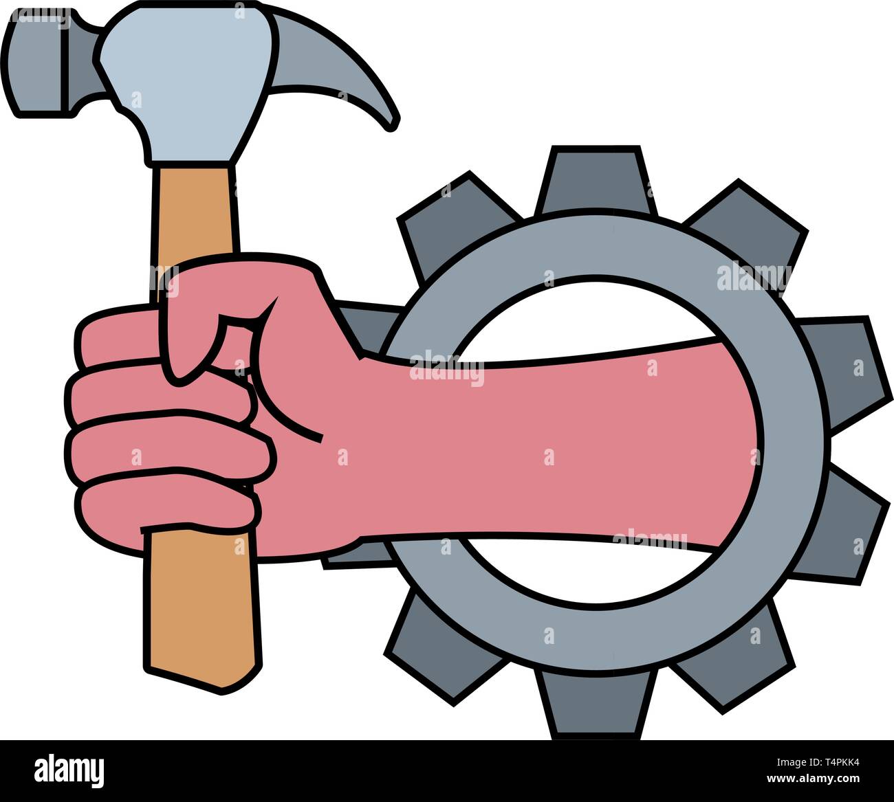 hand hammer gear icon tool vector illustration design Stock Vector ...