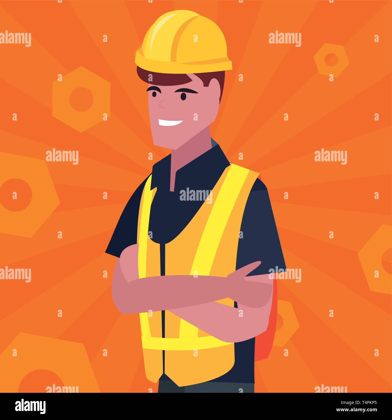 worker employee profession labour day vector illustration Stock Vector ...