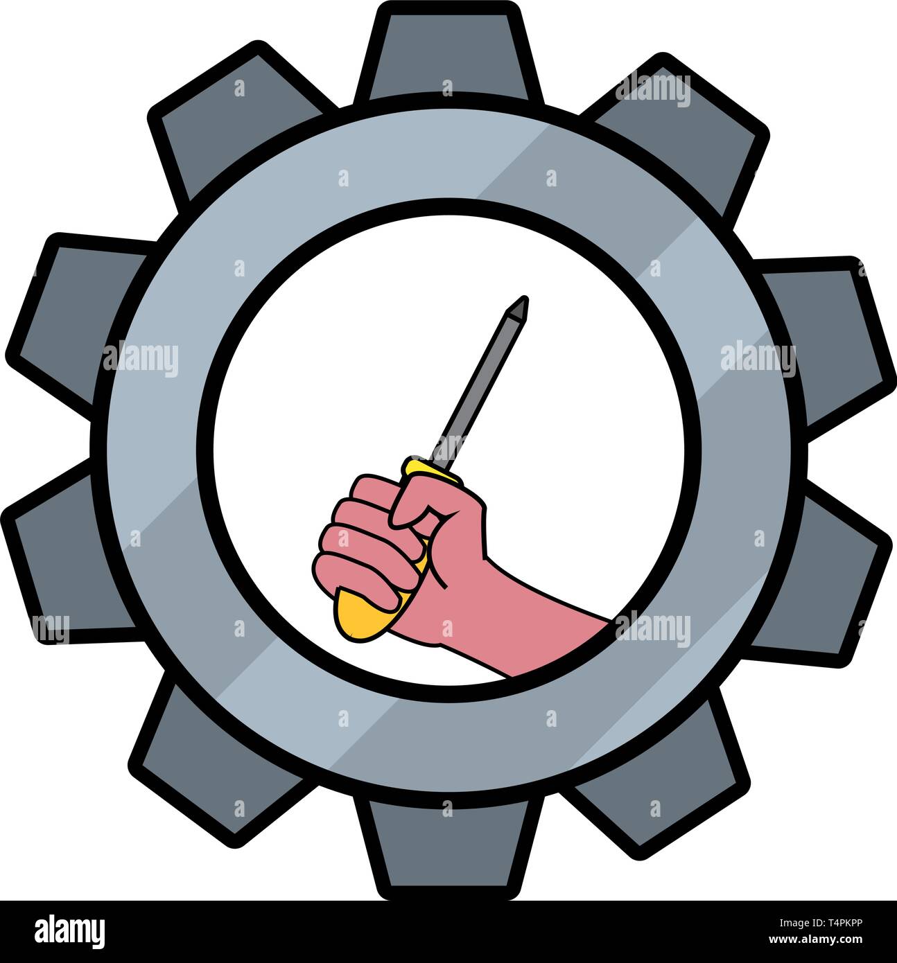 hand screwdriver construction tool vector illustration design Stock ...