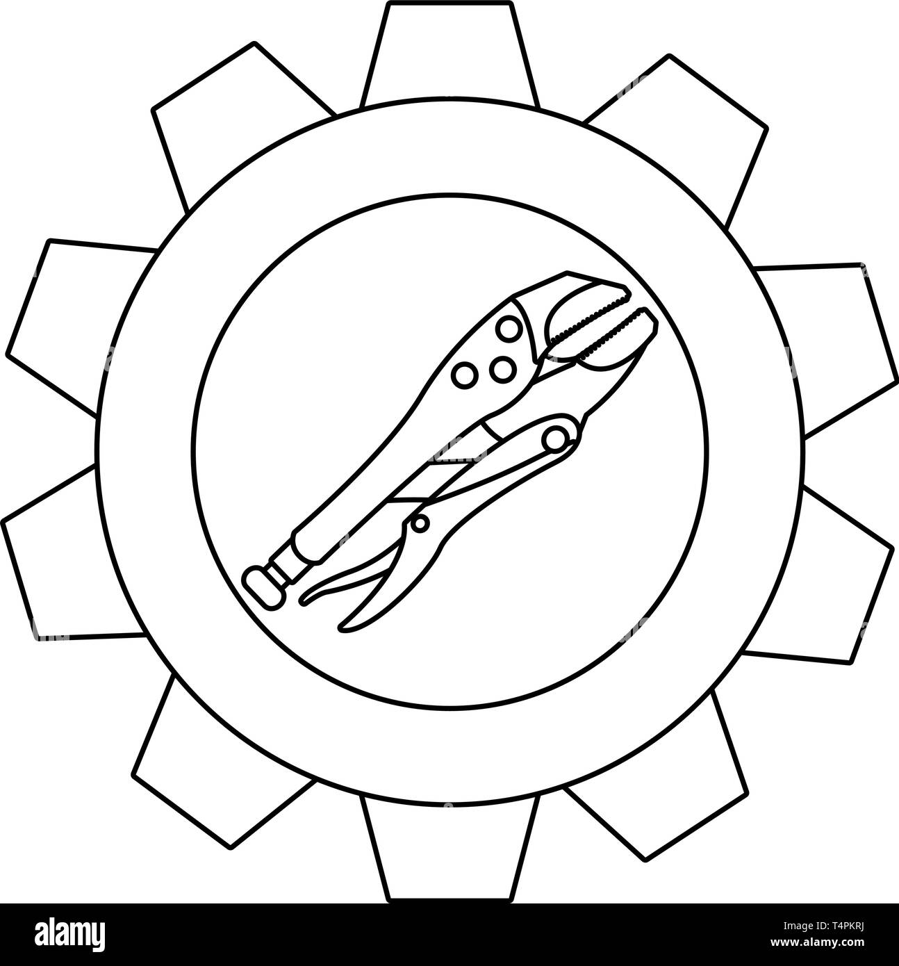 adjustable spanner tool gear vector illustration design Stock Vector ...