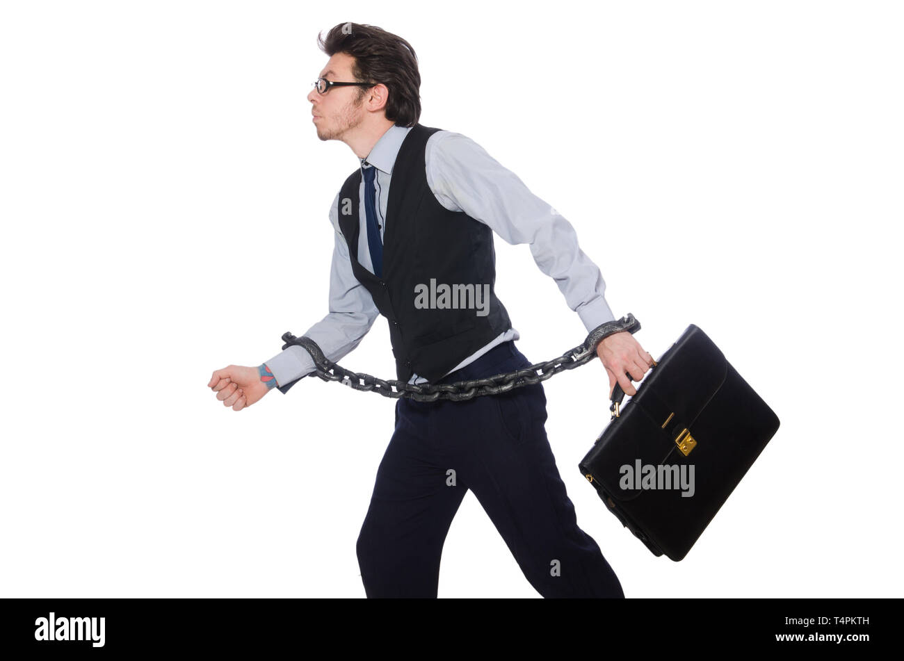 Chained man walking Cut Out Stock Images & Pictures - Alamy