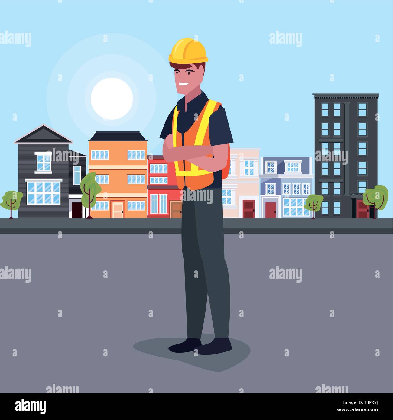 worker employee profession labour day vector illustration Stock Vector ...