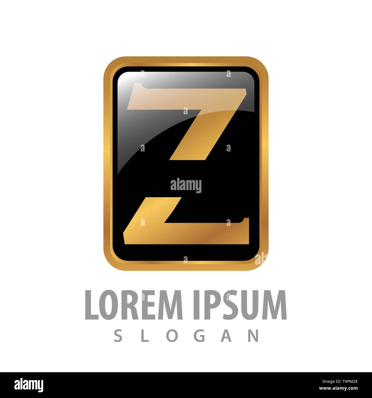 Luxury button square letter Z concept design. Symbol graphic template ...