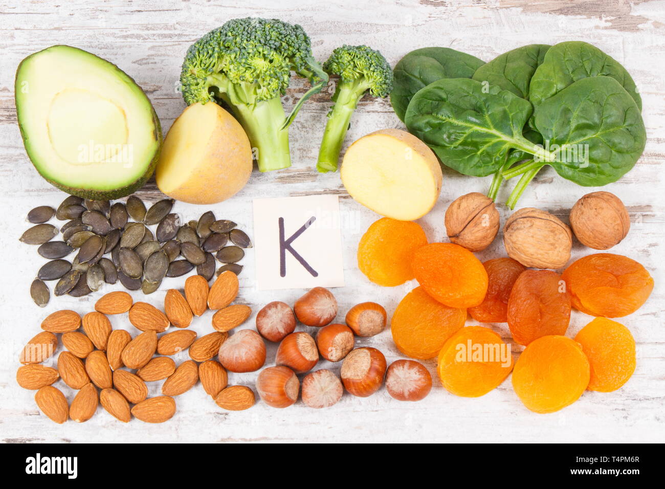 Fresh fruits and vegetables containing vitamin K, potassium, dietary ...