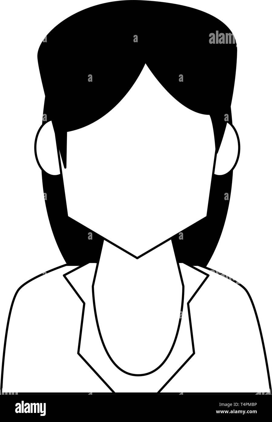 Businesswoman profile faceless avatar in black and white Stock Vector ...