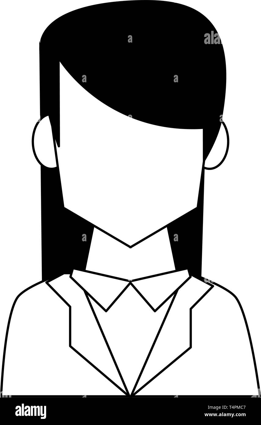 Businesswoman profile faceless avatar in black and white Stock Vector ...