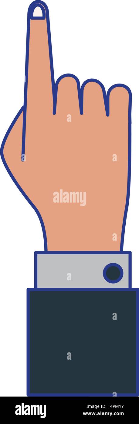 Businessman hand pointing up blue lines Stock Vector Image & Art - Alamy