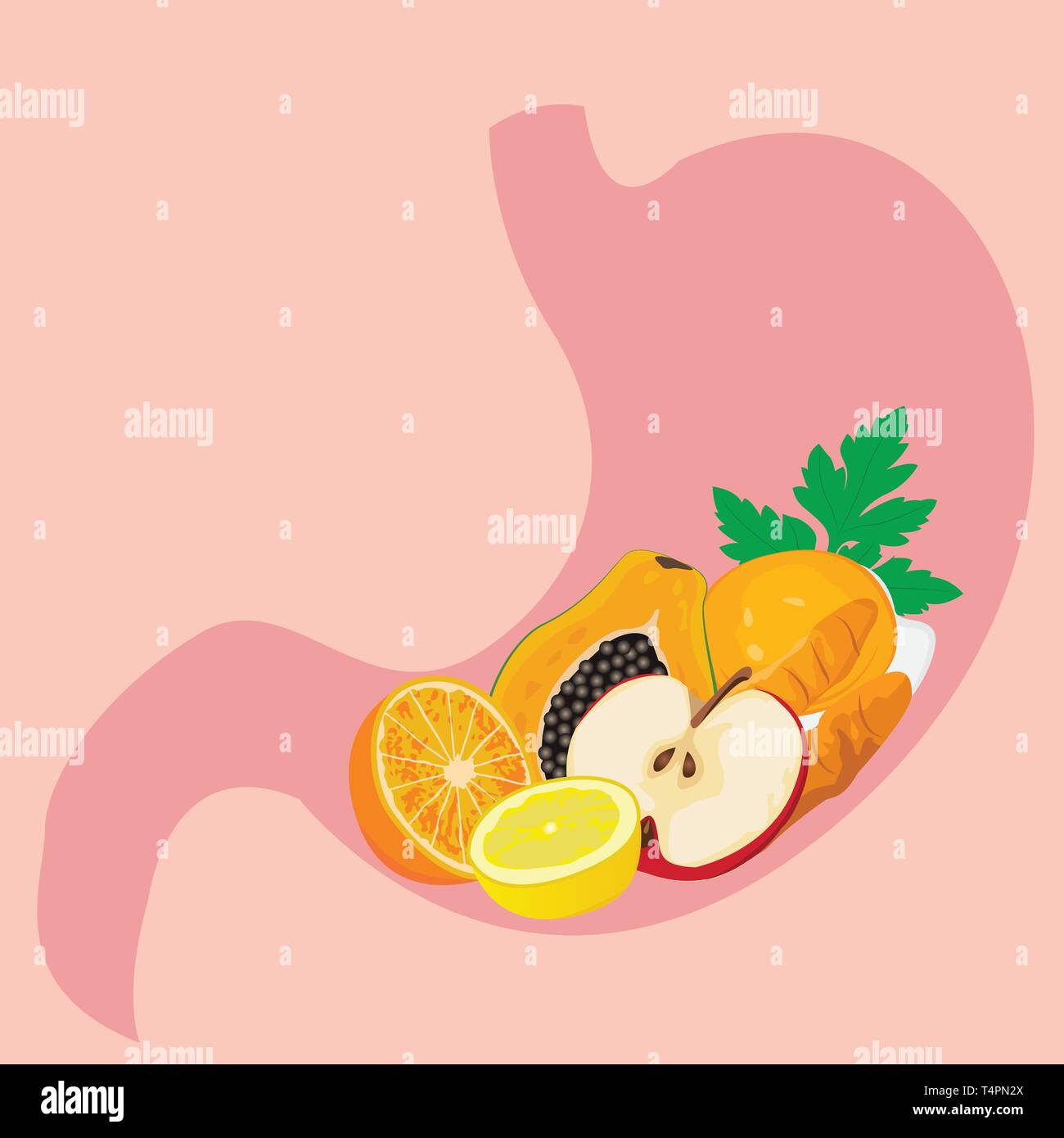 Woman full stomach food Stock Vector Images - Alamy