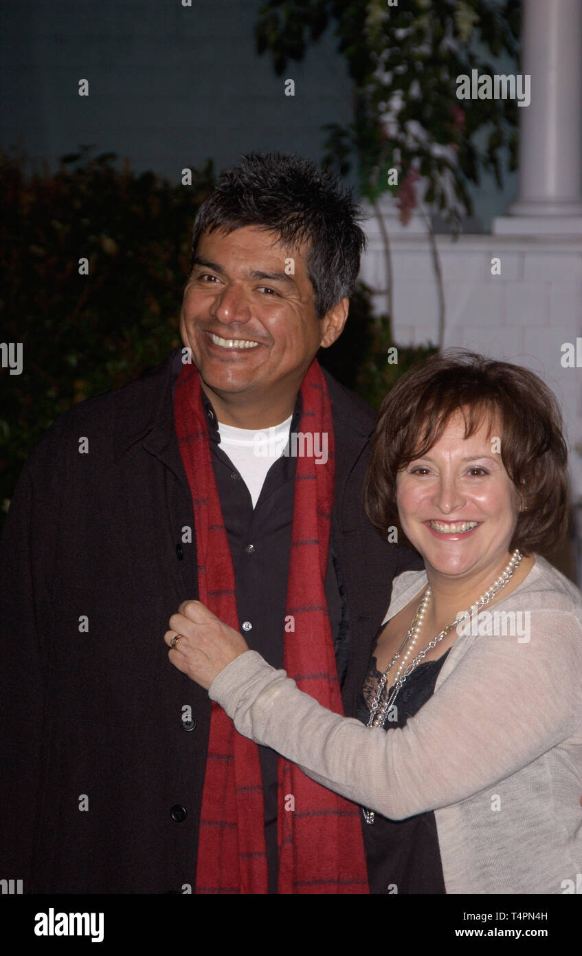 LOS ANGELES, CA. January 23, 2005: Comedian GEORGE LOPEZ & wife at ABC ...
