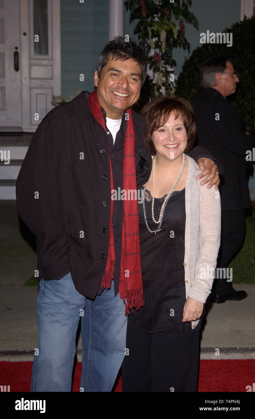 LOS ANGELES, CA. January 23, 2005: Comedian GEORGE LOPEZ & wife at ABC ...