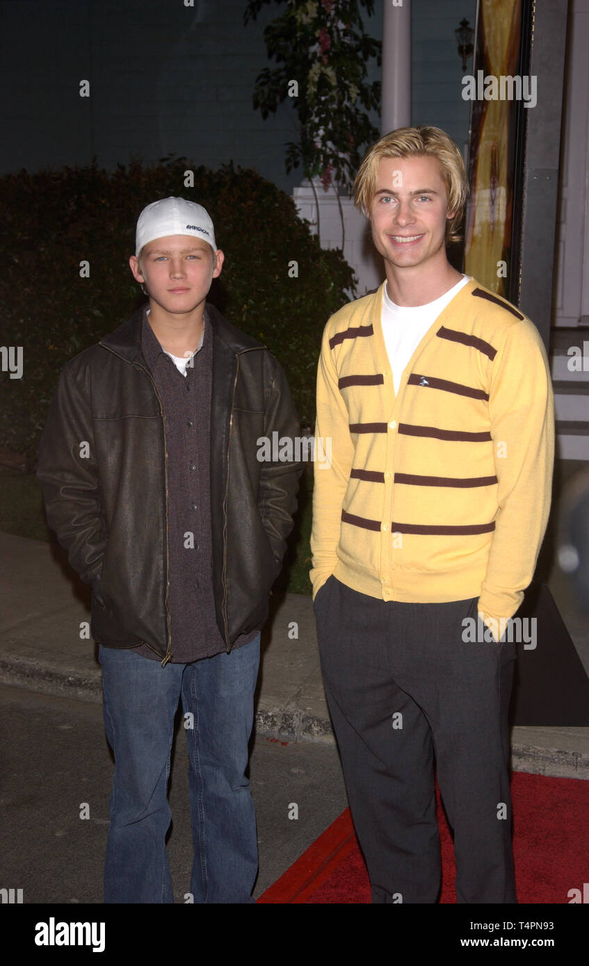 LOS ANGELES, CA. January 23, 2005: Actors EVAN ELLINGSON (left) & ERIK ...