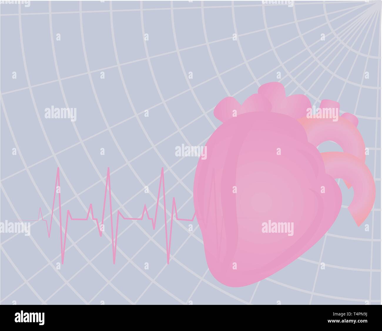 Heart beating. Electrocardiogram colorful drawing medical vector ...
