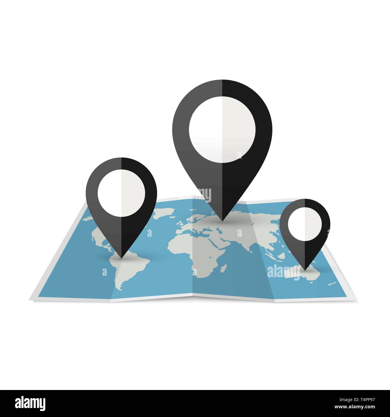 Pins on world map Stock Vector Images - Alamy