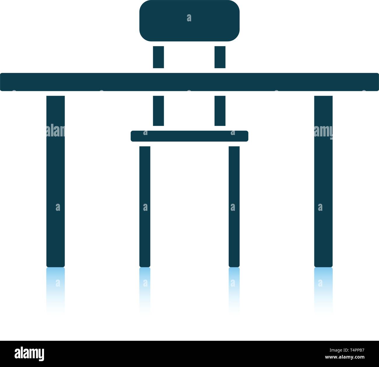 Table and chair icon. Shadow reflection design. Vector illustration ...