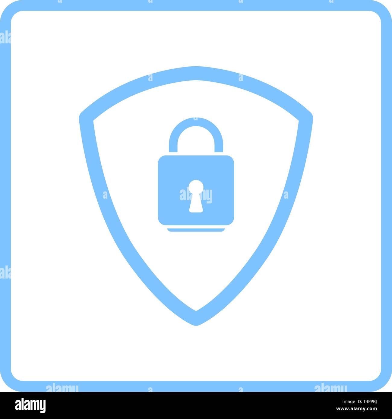Data Security Icon. Blue Frame Design. Vector Illustration Stock Vector ...